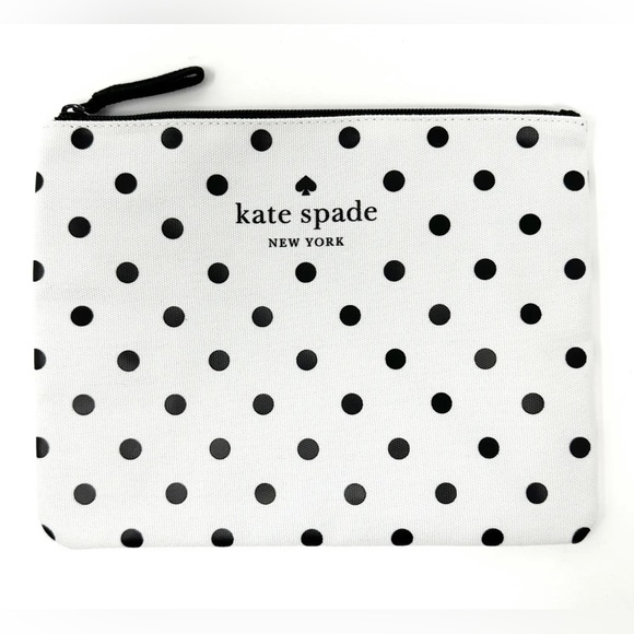 kate spade | Bags | New Kate Spade Large Cosmetic Pouch Canvas Zipper ...